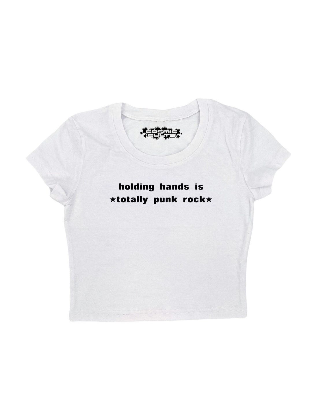 Y2K Holding Hands is so Punkrock Baby Tee Crop Top - Etsy