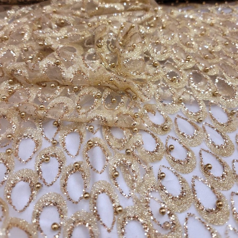 Gold Lace Fabric - Etsy