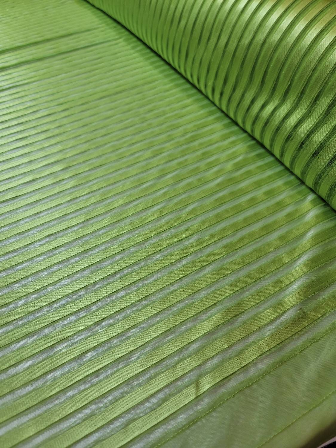 Fabric Sold by the Yard Neon Green Lace Striped Fashion Fabric | Etsy