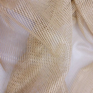 Fabric Sold by the Yard Champagne Gold Fish Net Double Width 108 Inch W ...
