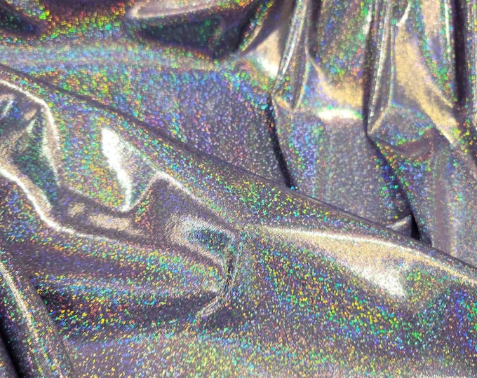 Iridescent Galaxy Foil Fabric by Yard, Purple Green Metallic Material ...