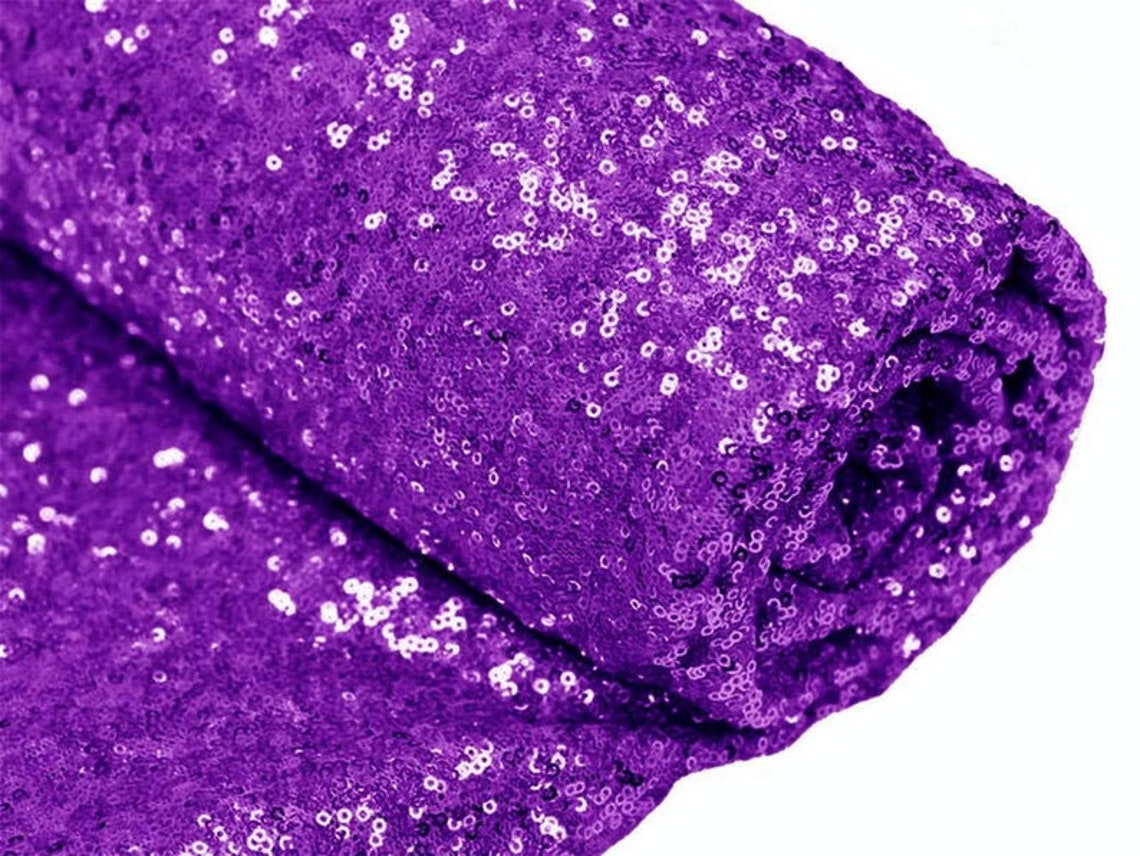 Purple Sequin Fabric By The Yard Sequin Fabric Perfect For Etsy