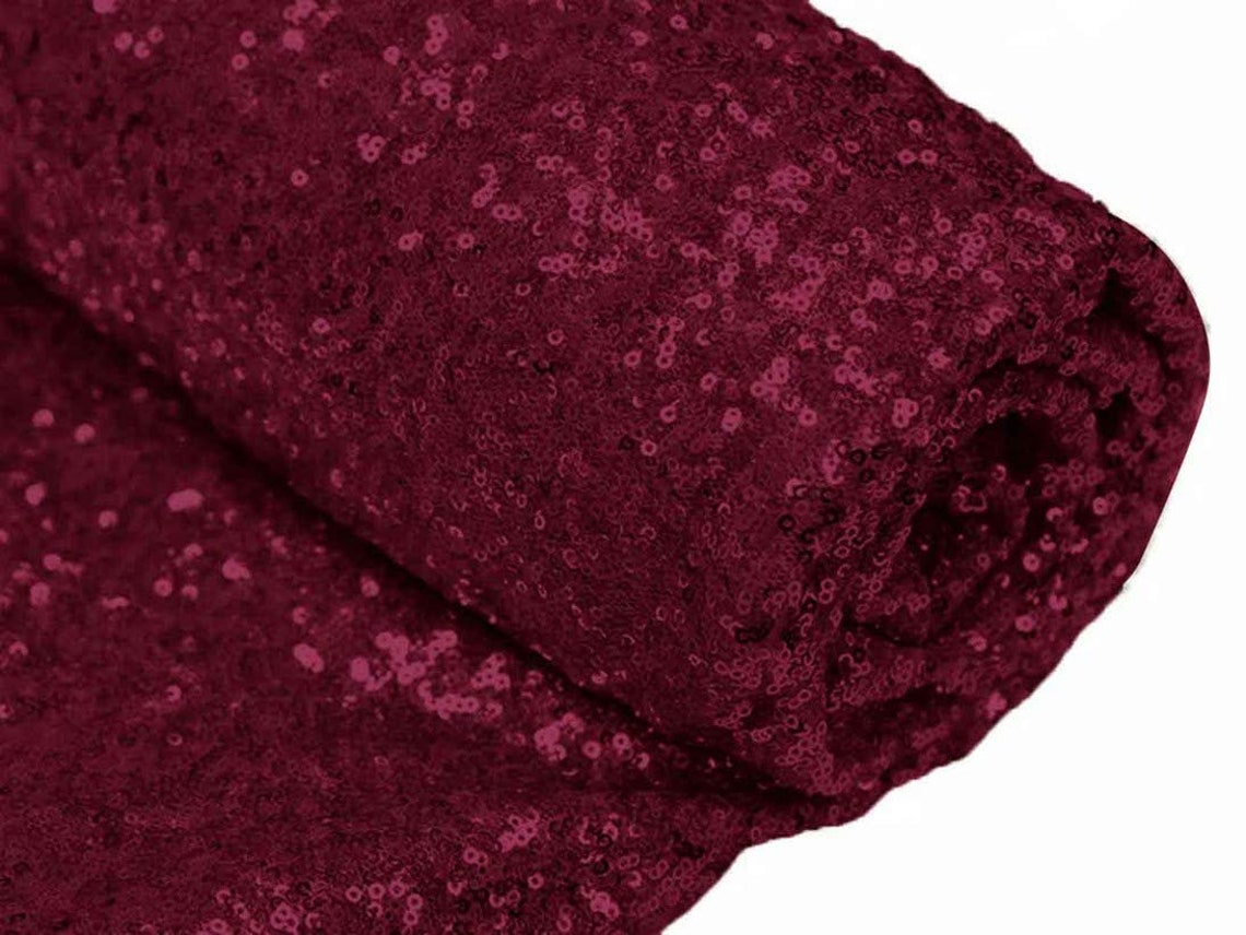 Burgundy Sequin Fabric by the Yard Sequin Fabric Perfect | Etsy
