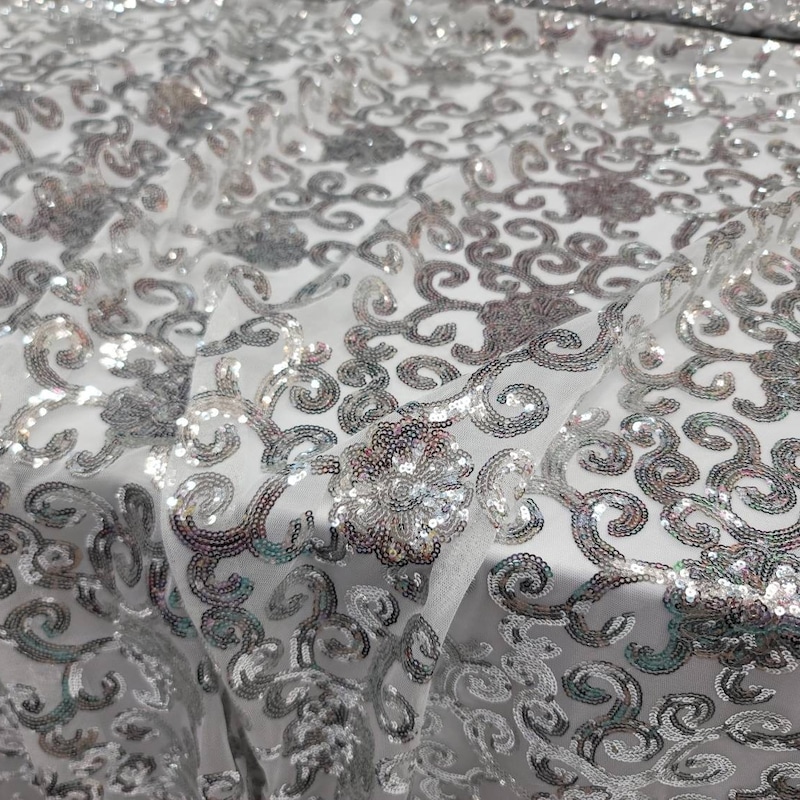 Silver Sequin Linen - Etsy