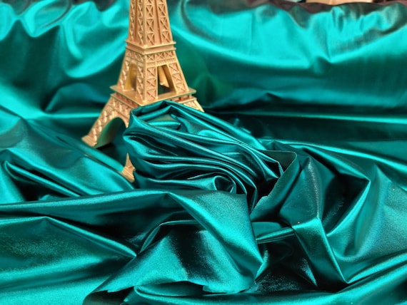 Fabric by the Yard Emerald Green Foil Four Way Stretch Spandex | Etsy