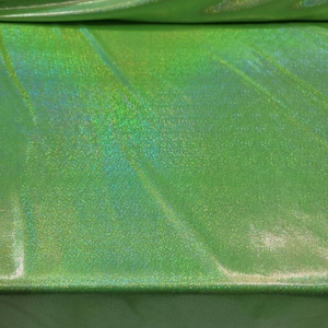 Fabric Sold by the Yard Neón Green Sparkly Iridescent Hologram Glossy ...