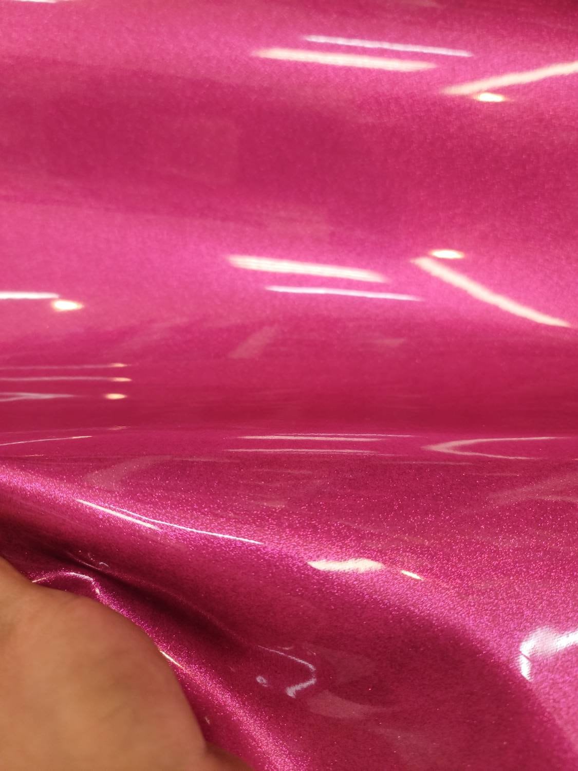 Hot Pink Glossy Vinyl Fabric Sold By The Yard Shine Glitter | Etsy