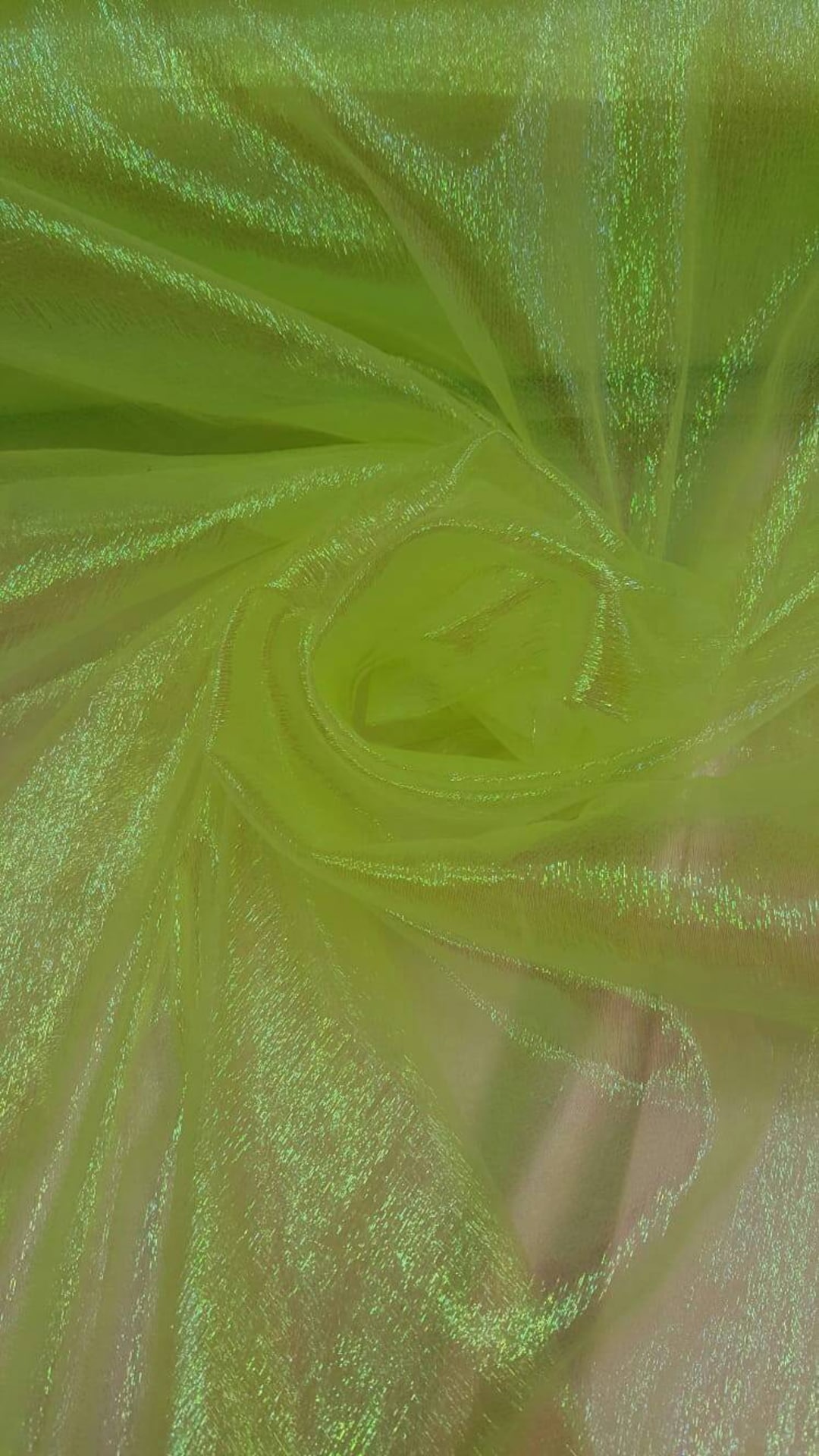 Neon Green Iridescent Organza Fabric: Sheer Crinkle - 54 Inch Wide - Etsy