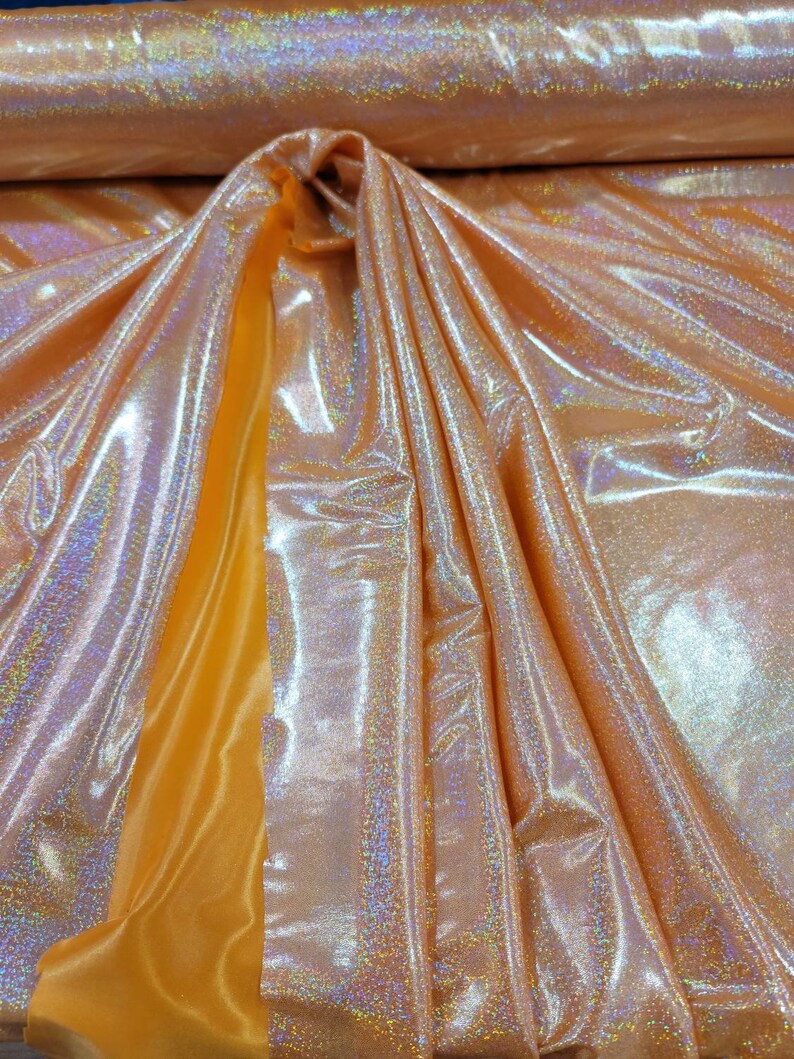 Neon Orange Hologram Fabric: Sparkly Iridescent Fashion Fabric - Etsy UK