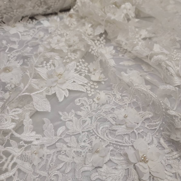 Bridal White Lace Fabric - Etsy