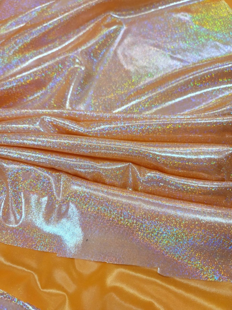Neon Orange Hologram Fabric: Sparkly Iridescent Fashion Fabric - Etsy UK