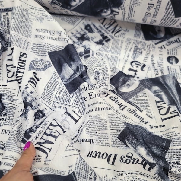 Newspaper Fabric - Etsy