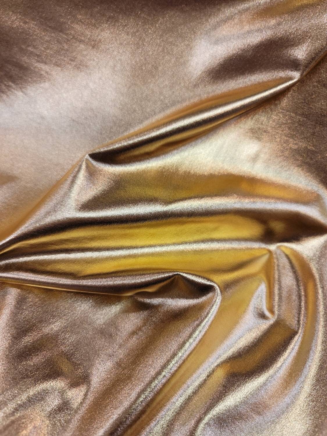 4 Way Stretch Gold Metallic Pleather Spandex Fabric Sold by | Etsy