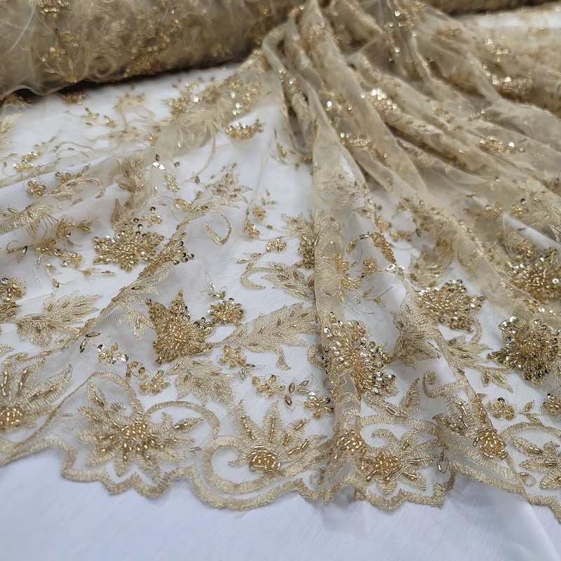 Gold Lace Fabric - Etsy