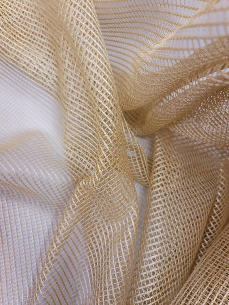 Fabric Sold by the Yard Champagne Gold Fish Net Double Width - Etsy