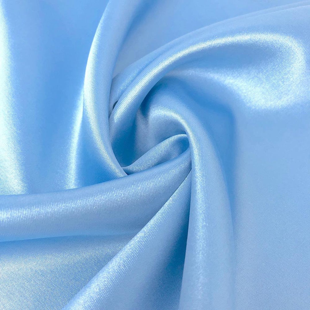 Light Blue Stretch Charmeuse Satin Fabric: Silky Bridal Fashion, 58 ...