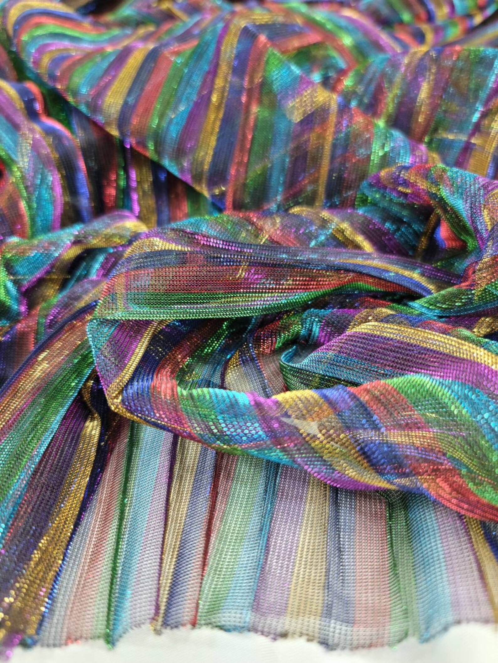 Fabric Sold by the Yard Multicolor Stretch Sheer Mesh Striped - Etsy