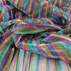 Fabric Sold by the Yard Multicolor Stretch Sheer Mesh Striped - Etsy