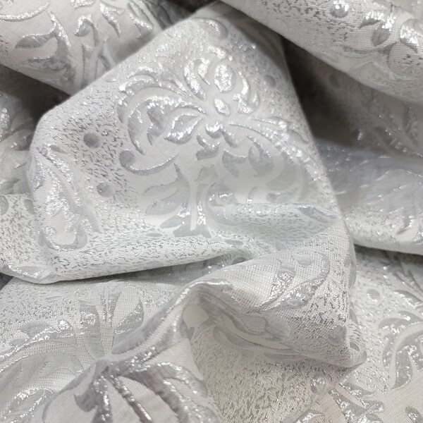 White Brocade - Etsy