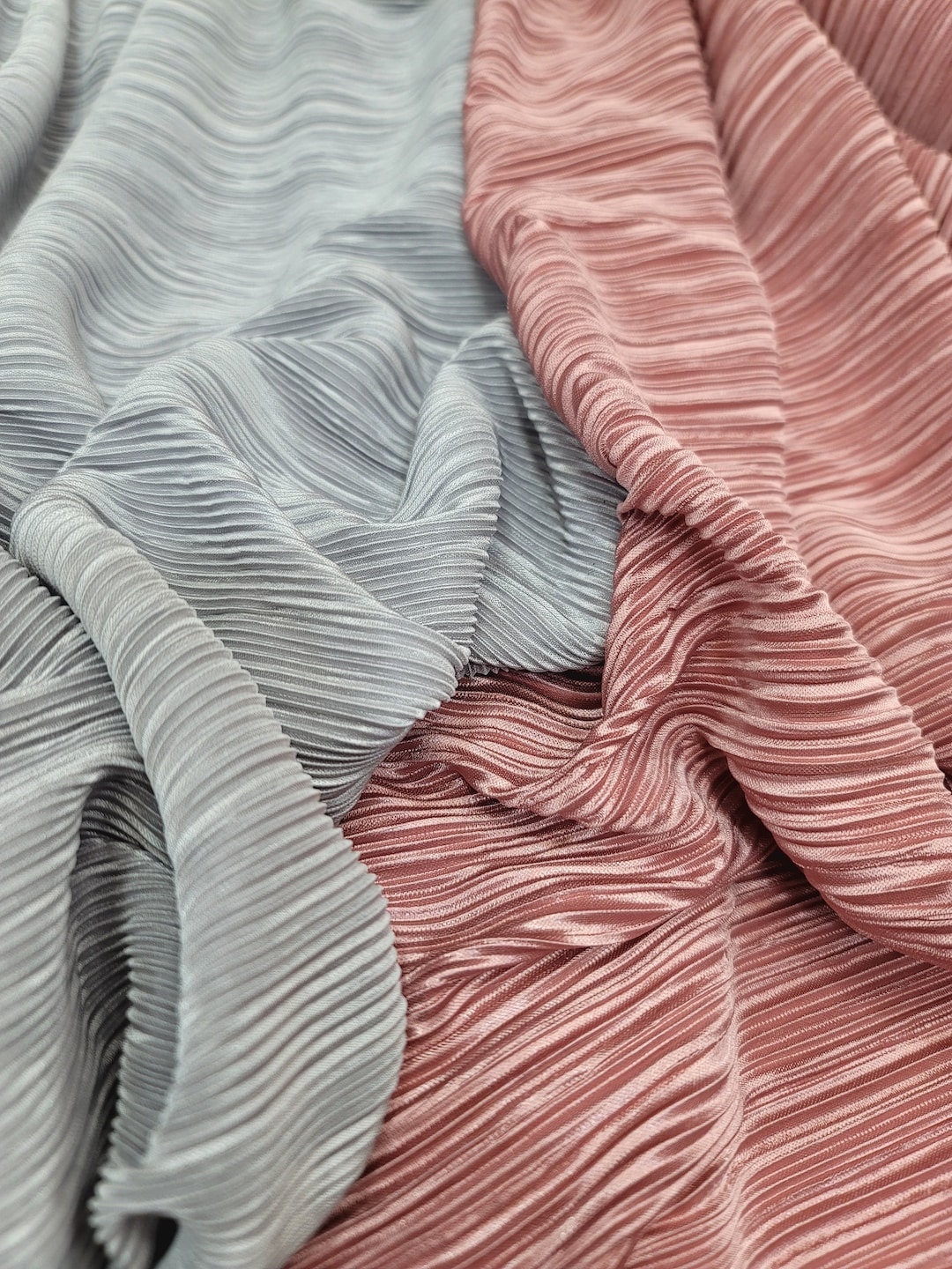 Pleated Fabric by the Yard: Dusty Pink or Silver, 60 Inch Wide - Etsy