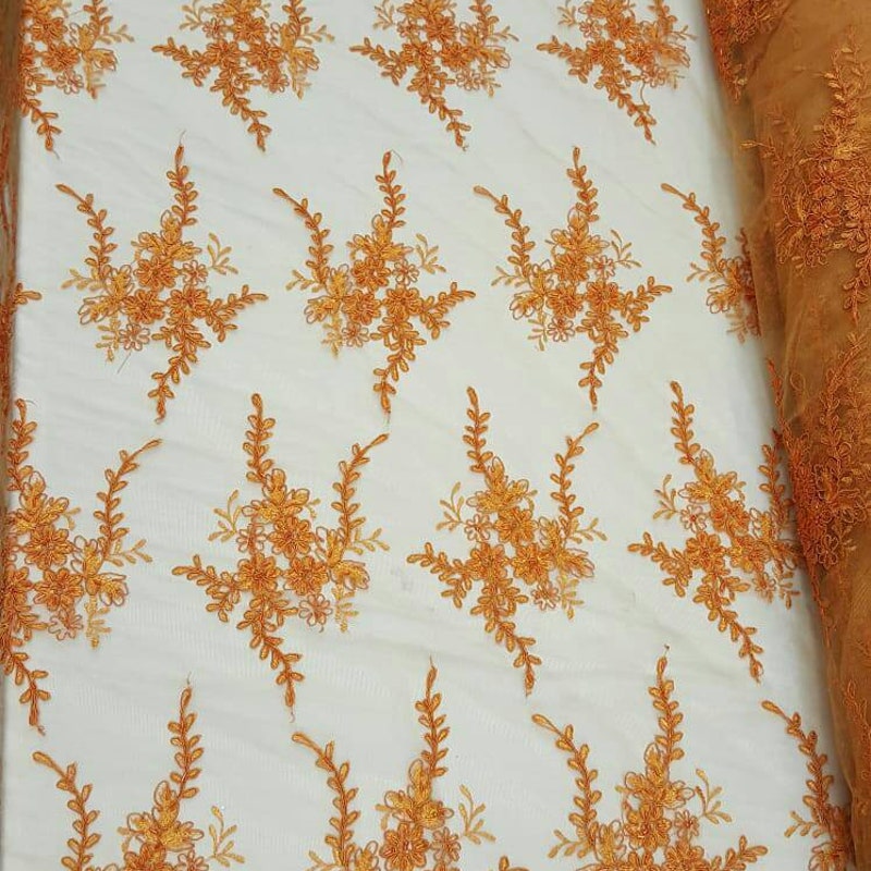 Orange Lace Fabric - Etsy UK