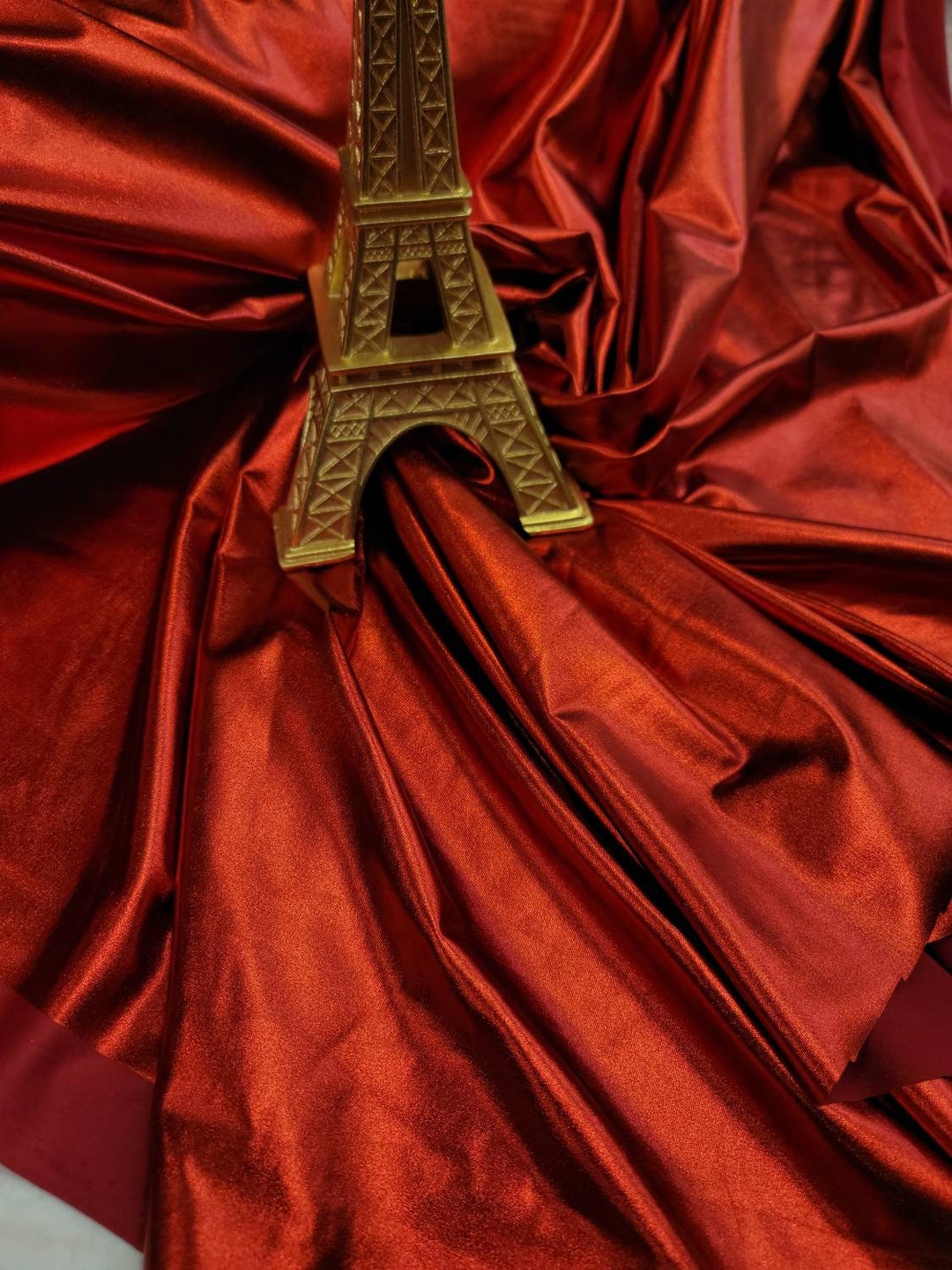 Red Metallic Pleather Stretch Spandex Shine Fabric Sold by the Yard ...