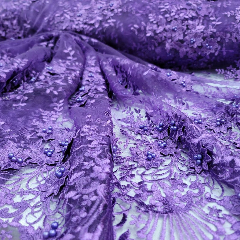 Purple Lace Fabric - Etsy