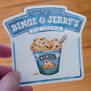Binge & Jerry Ice Cream Sticker Set | Favorite Flavor Pint | Hand ...