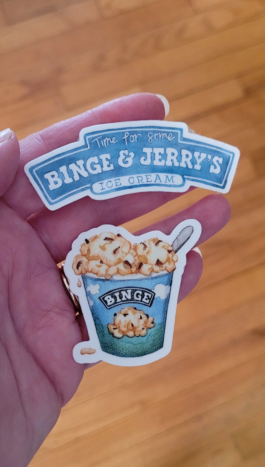 Binge & Jerry Ice Cream Sticker Set | Favorite Flavor Pint | Hand ...