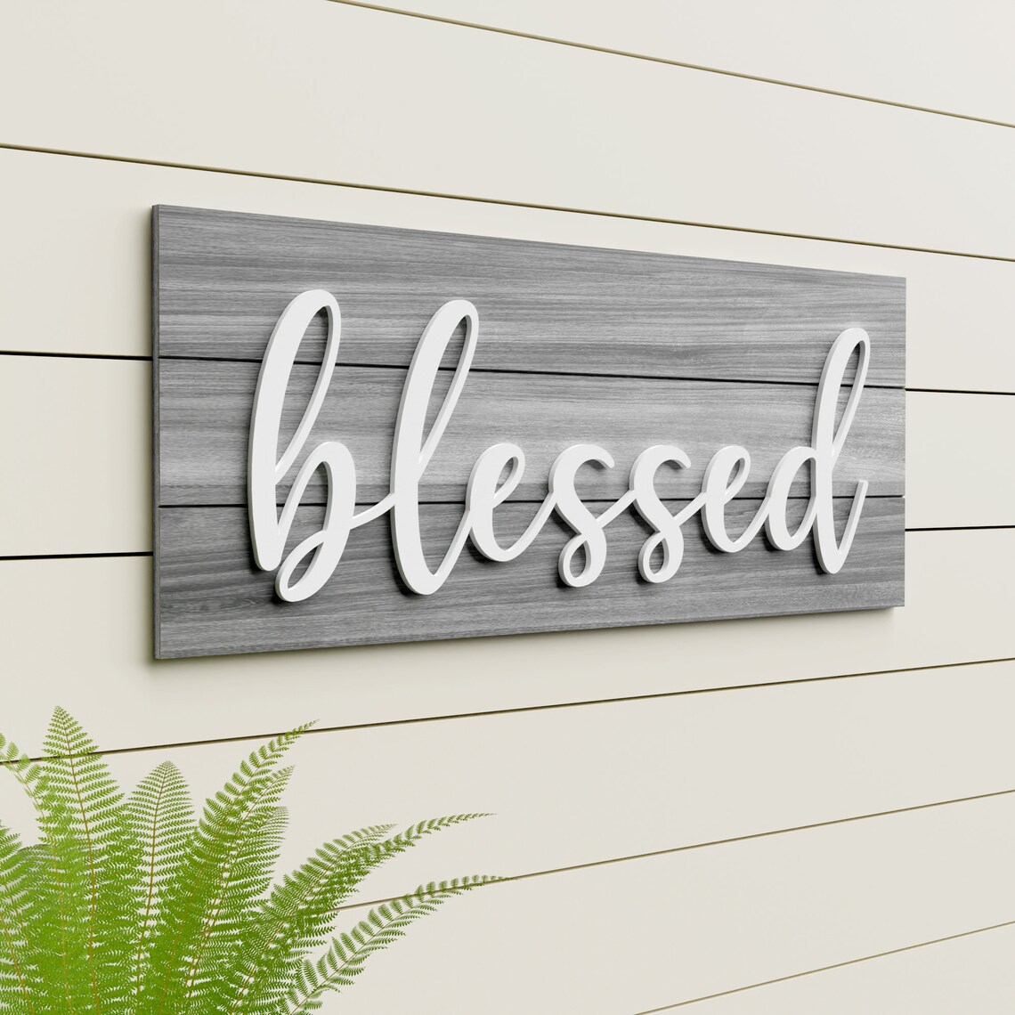 Wood Blessed Sign for Wall Decor Large Blessed Word Sign - Etsy
