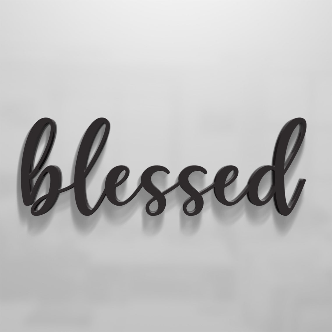 Wood Blessed Sign for Wall Decor | Large Blessed Word Sign ...