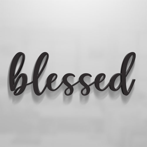 Wood Blessed Sign for Wall Decor Large Blessed Word Sign - Etsy