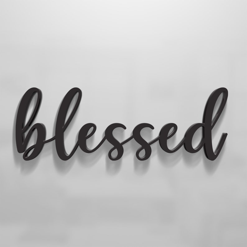 Wood Blessed Sign for Wall Decor | Large Blessed Word Sign ...