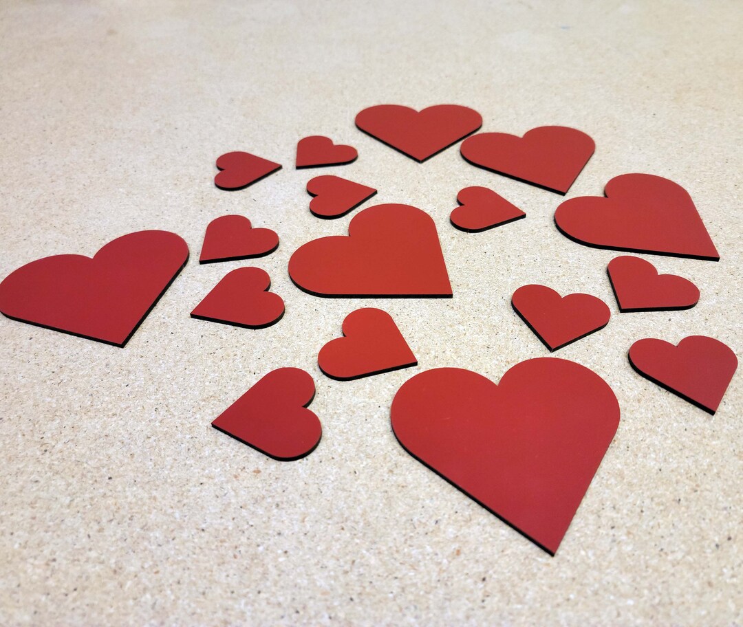 Heart Craft Shape (set of 3) - Painted Heart Scrap Book - Heart Wall ...