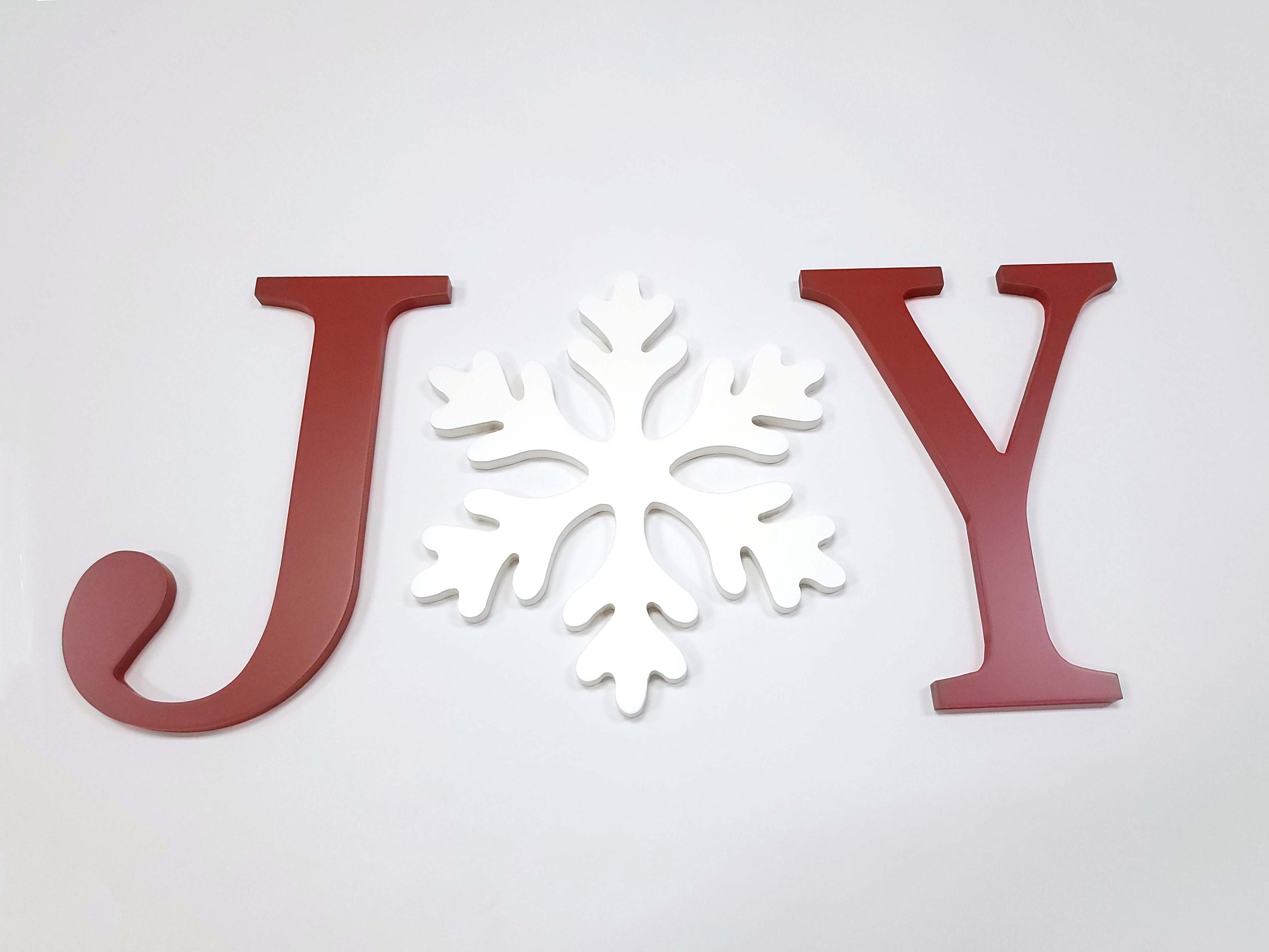 JOY Sign With Wreath Farmhouse Christmas Decor Red Large - Etsy