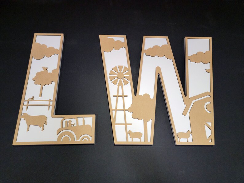 Wooden Letters for Nursery Wall Decor Farm Themed Letter - Etsy