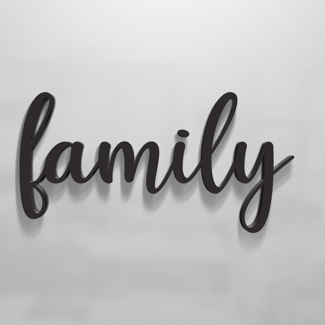 Family Wooden Sign | Large Family Wood Word Sign |family Room and ...