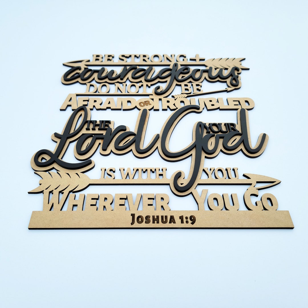 Bible Verse Wall Art - Christian Wall Decor- Joshua 1:9 Sign - Etsy