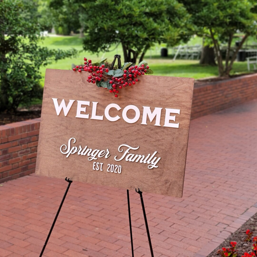 Wedding Welcome Sign | Wood Last Name Wedding Sign | Personalized ...