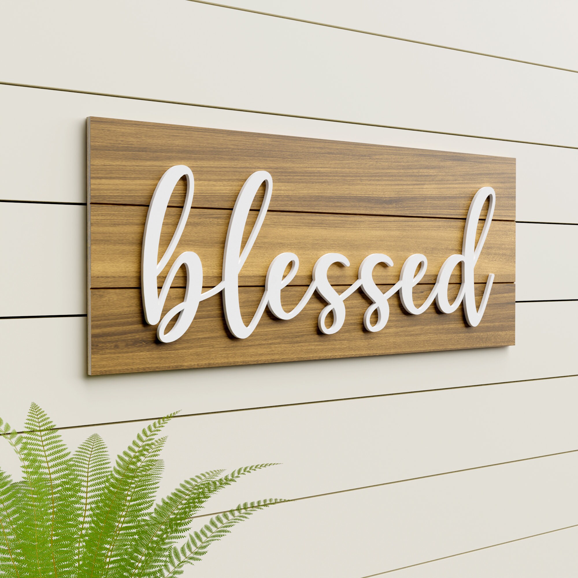 Wood Blessed Sign for Wall Decor Large Blessed Word Sign - Etsy