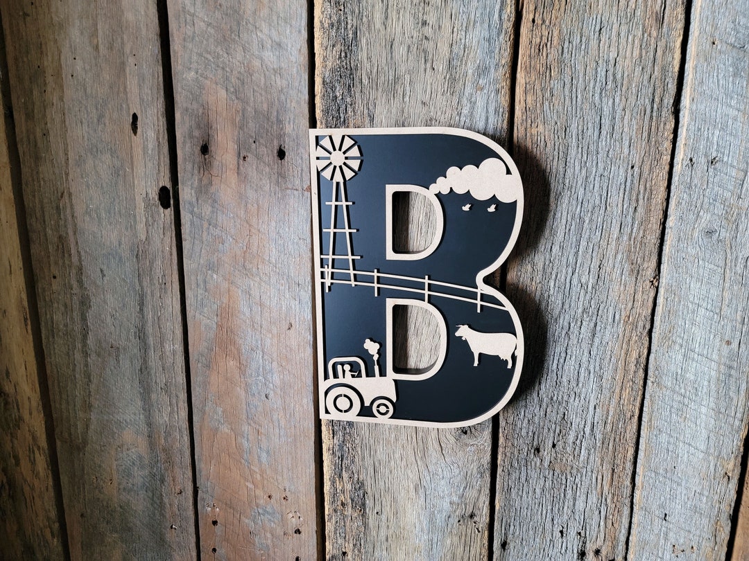 Wooden Letters for Nursery Wall Decor - Farm Themed Letter - Etsy