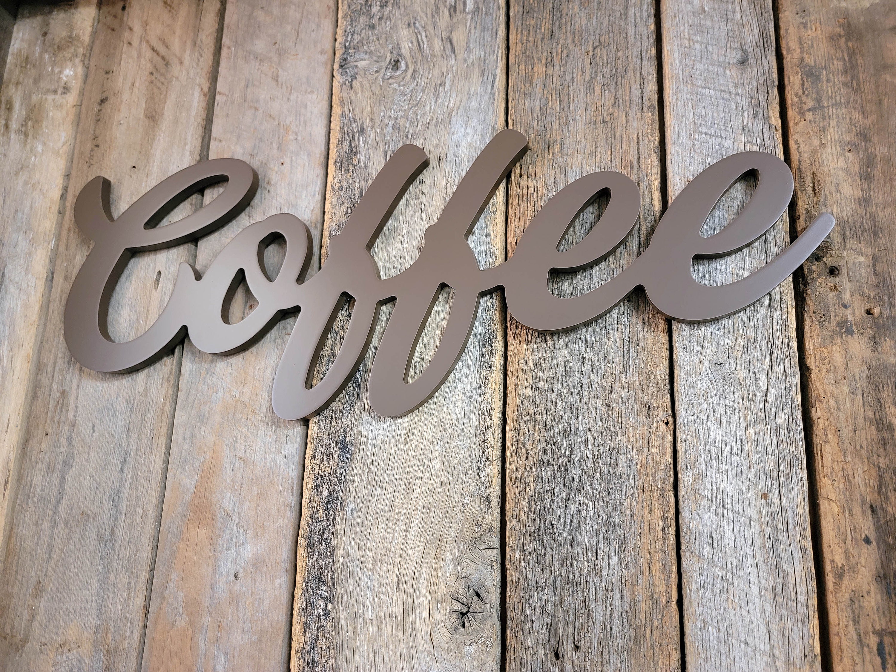 Coffee Bar Sign Wood Coffee Sign in Script Letters - Etsy