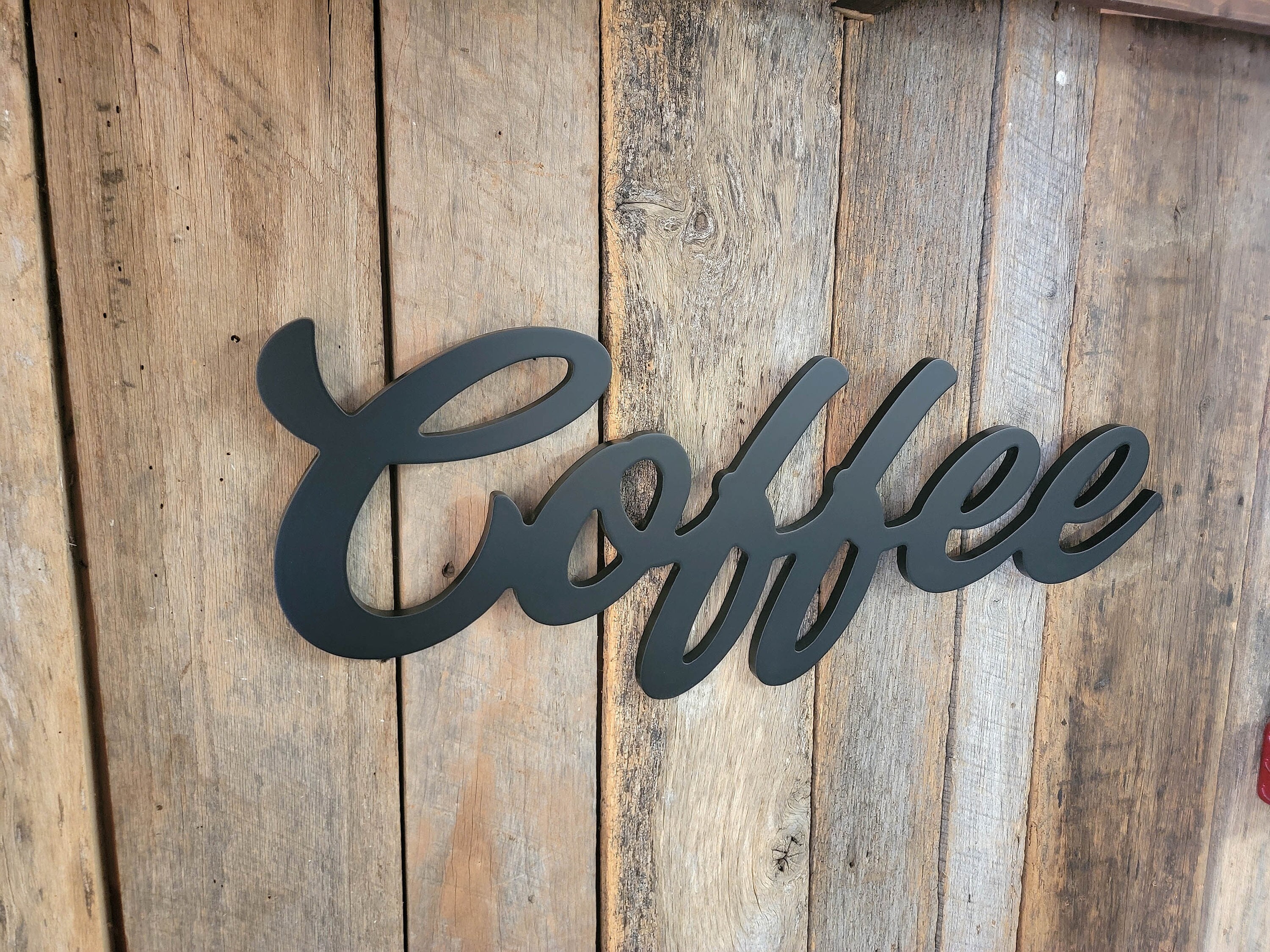Coffee Bar Sign Wood Coffee Sign in Script Letters - Etsy