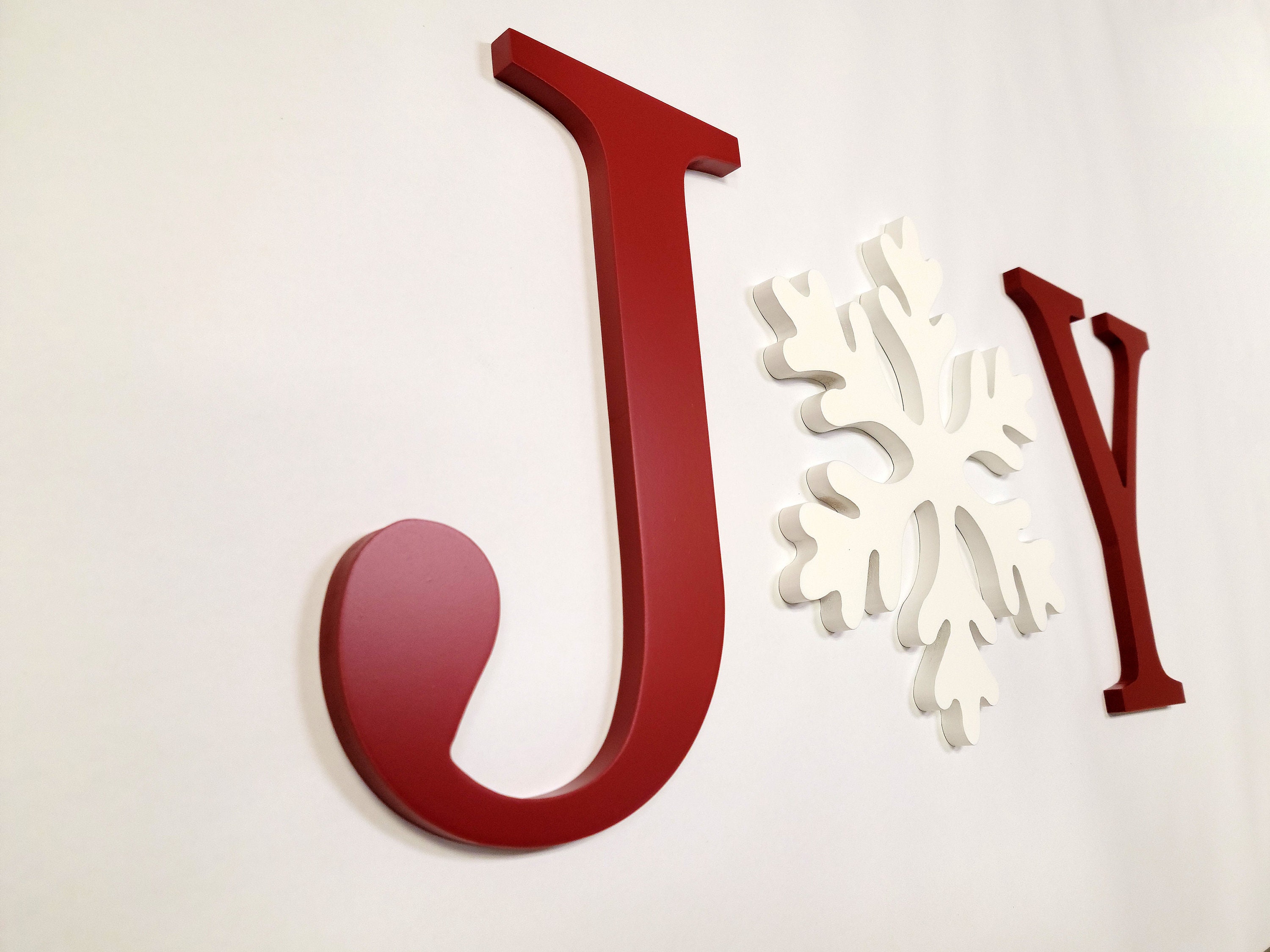 JOY Sign With Wreath Farmhouse Christmas Decor Red Large - Etsy