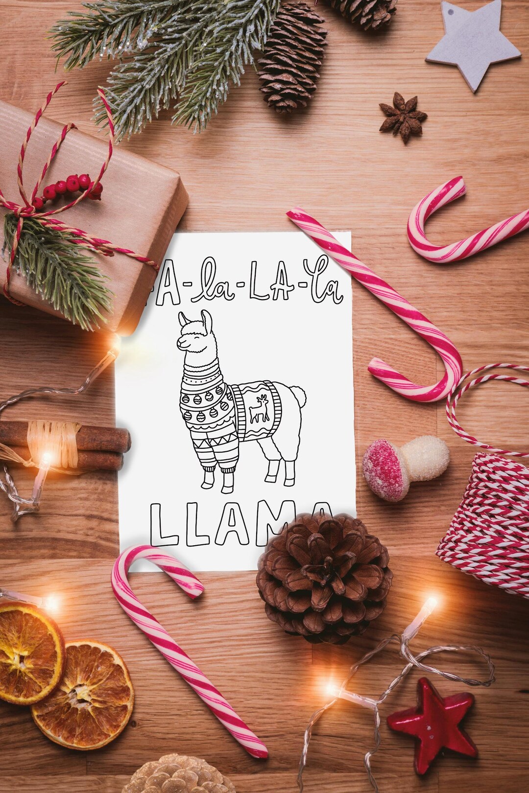 Festive Coloring Pages | Fa-la-la-la Llama | Printable Kids' and Adult ...