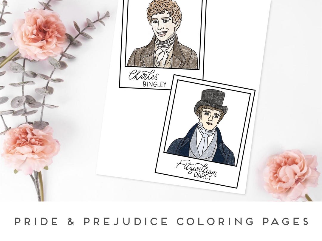 Pride & Prejudice Character Coloring Pages: Jane Austen Regency ...