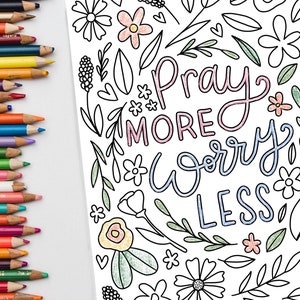 Floral Christian Coloring Pages: Inspirational Bible Quotes (digital ...