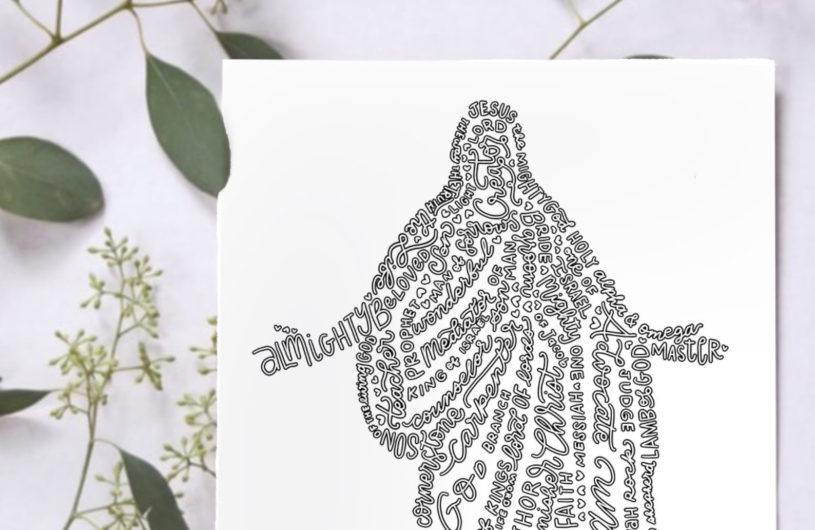 Names of Christ Coloring Page: Christian Printable (digital Download ...