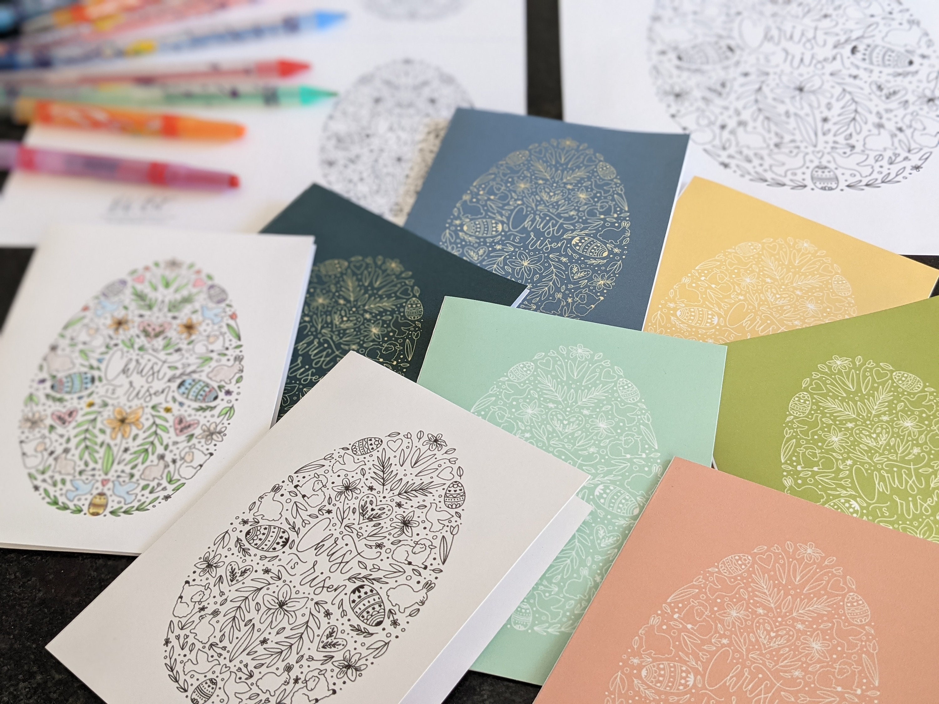 Easter Coloring Page Hand-illustrated Design Printable DIY | Etsy