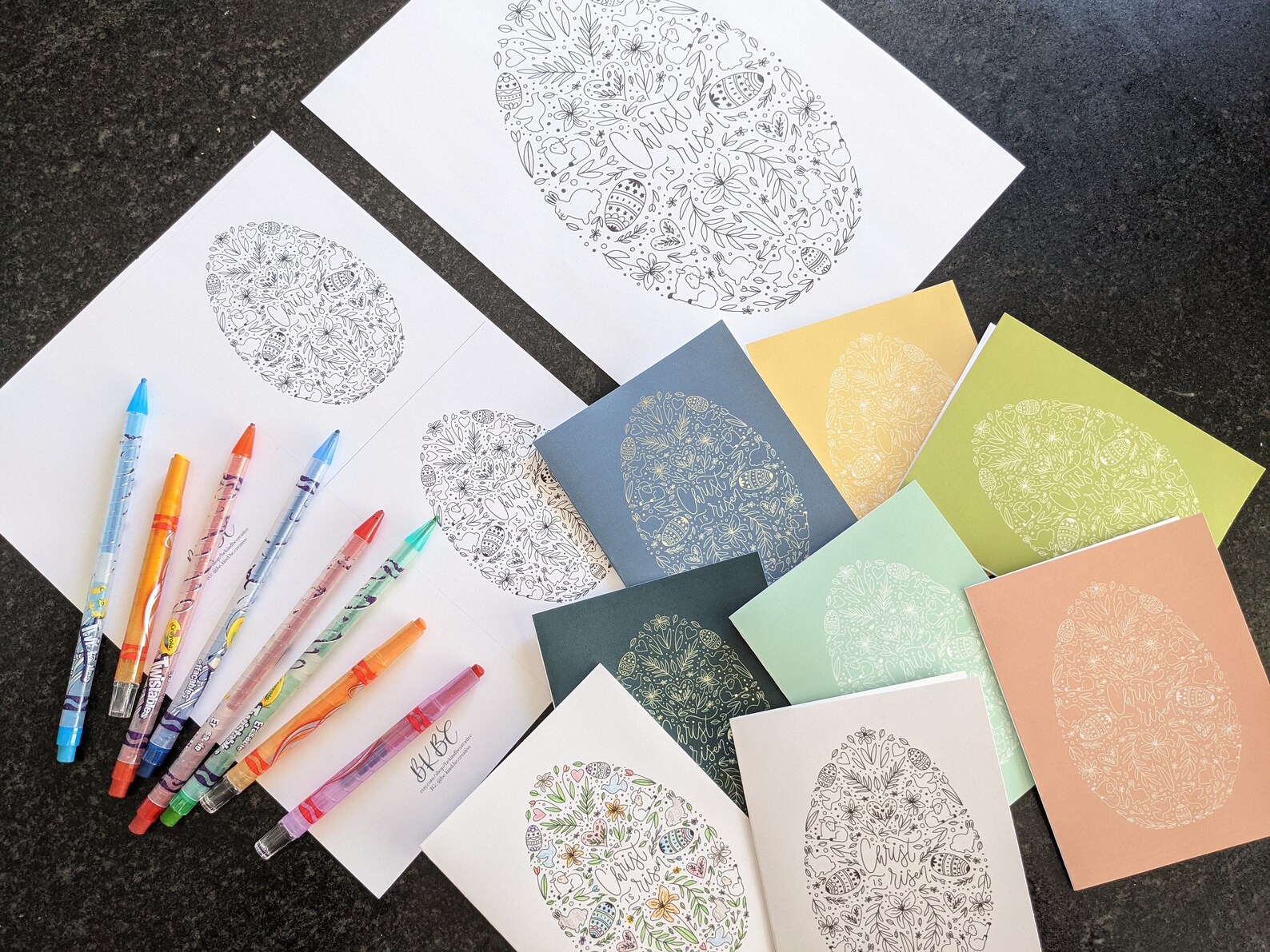 Easter Coloring Page Hand-illustrated Design Printable DIY | Etsy